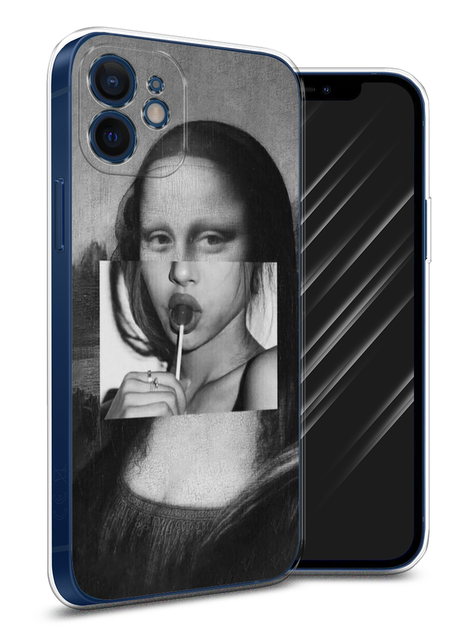 Чехол Awog на Apple iPhone 12 mini / Айфон 12 mini "Mona Lisa sucking lollipop"