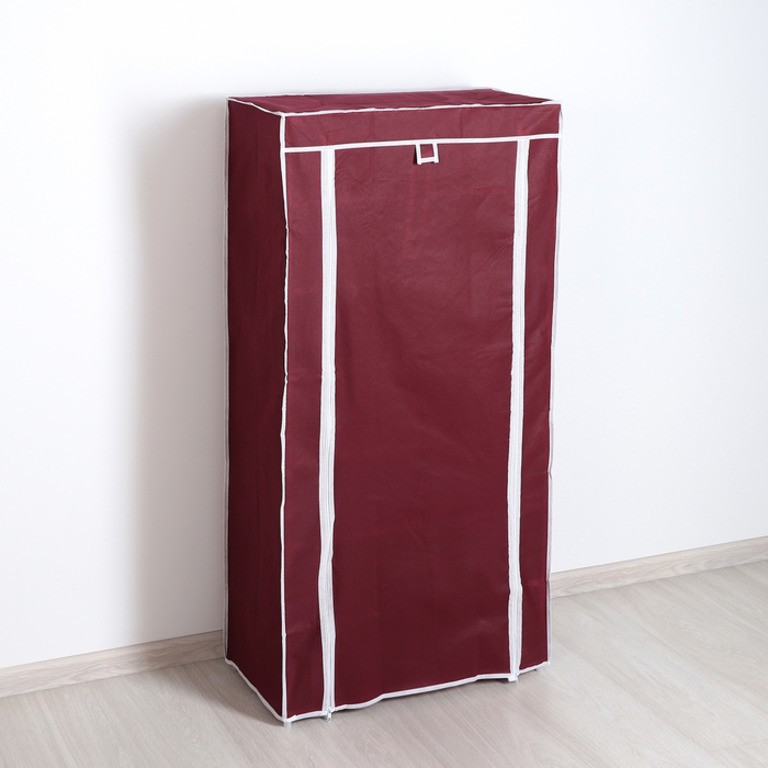 Тканевый шкаф для обуви "Порту", бордовый, 60 х 30 х 120 см