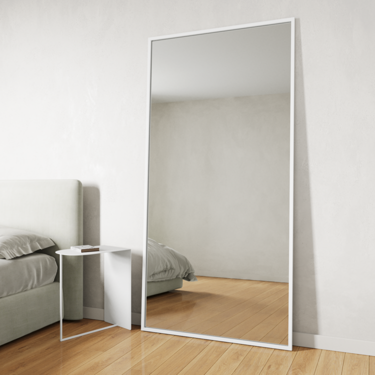 Зеркало настенное GENGLASS HALFEO White XL 200x100 см,GGM-15-3-1 дизайнерское в белой раме