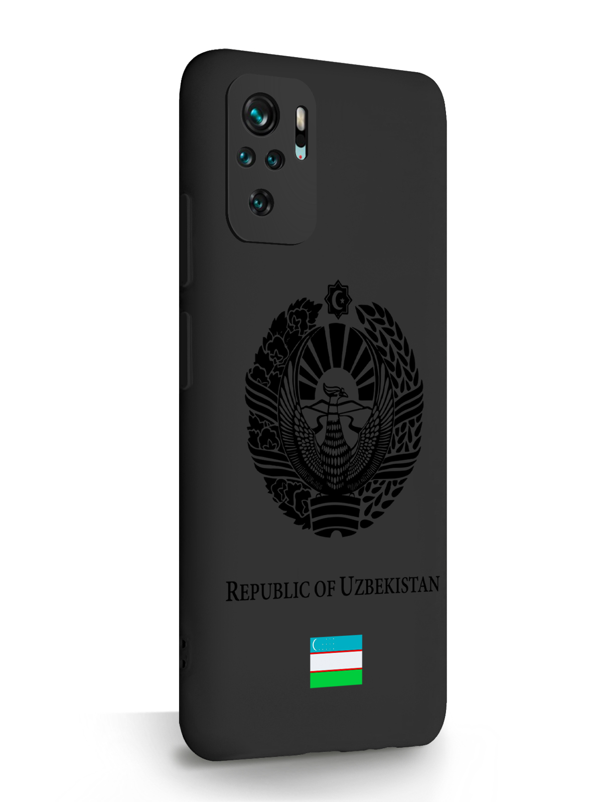Чехол SignumCase для Xiaomi Redmi Note 10S Черный лаковый Герб Узбекистана черный