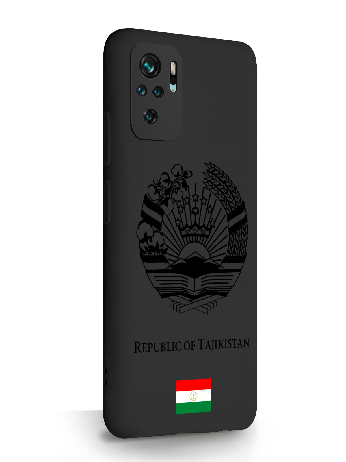 Чехол SignumCase для Xiaomi Redmi Note 10S Черный лаковый Герб Таджикистана черный