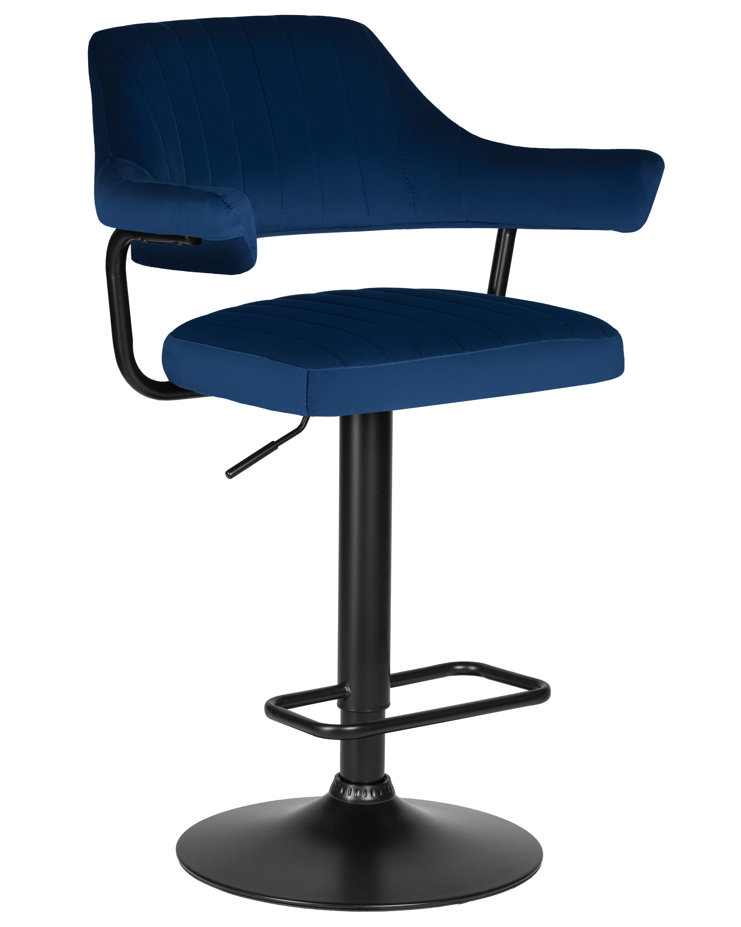 Стул барный Лого-М DOBRIN CHARLY BLACK сиденье синий велюр (MJ9-117), основание черный