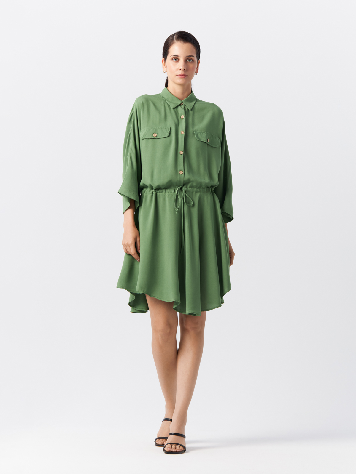 Платье женское Chezalou 416VGN1471 зеленое 40