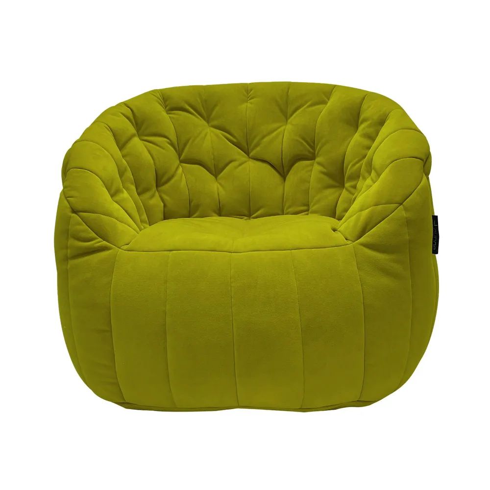 Бескаркасное кресло aLounge - Butterfly Sofa - Lime Citrus (велюр, салатовый)
