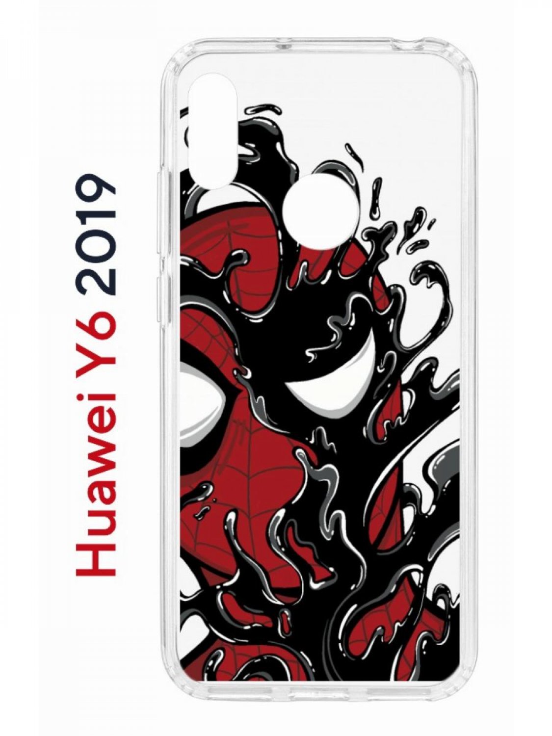 Чехол на Huawei Y6 2019,Honor 8A Kruche Print Spider-Man-Venom, противоударный бампер