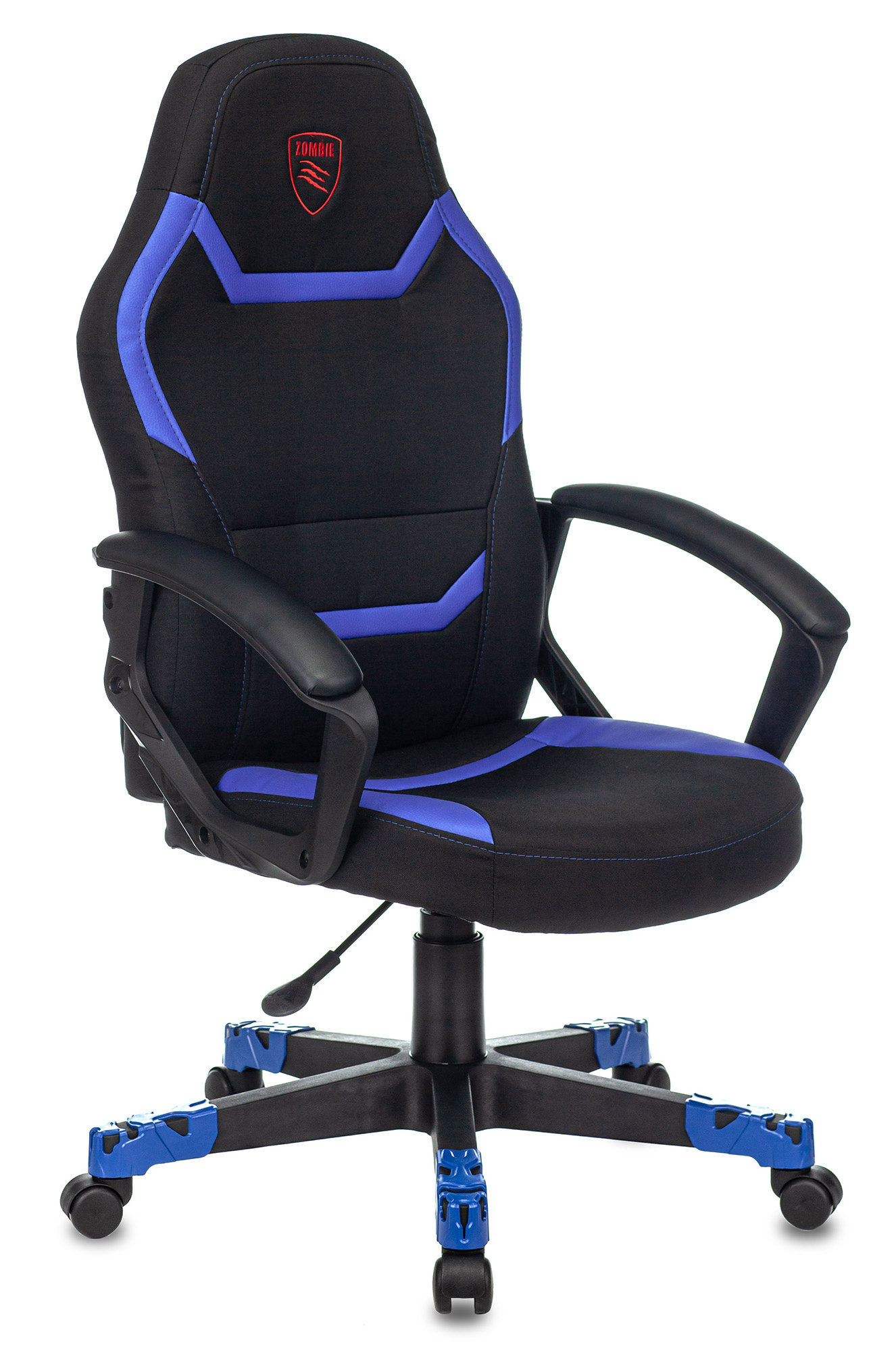 Кресло игровое Zombie 10 BLUE, черный/синий, эко.кожа/ткань
