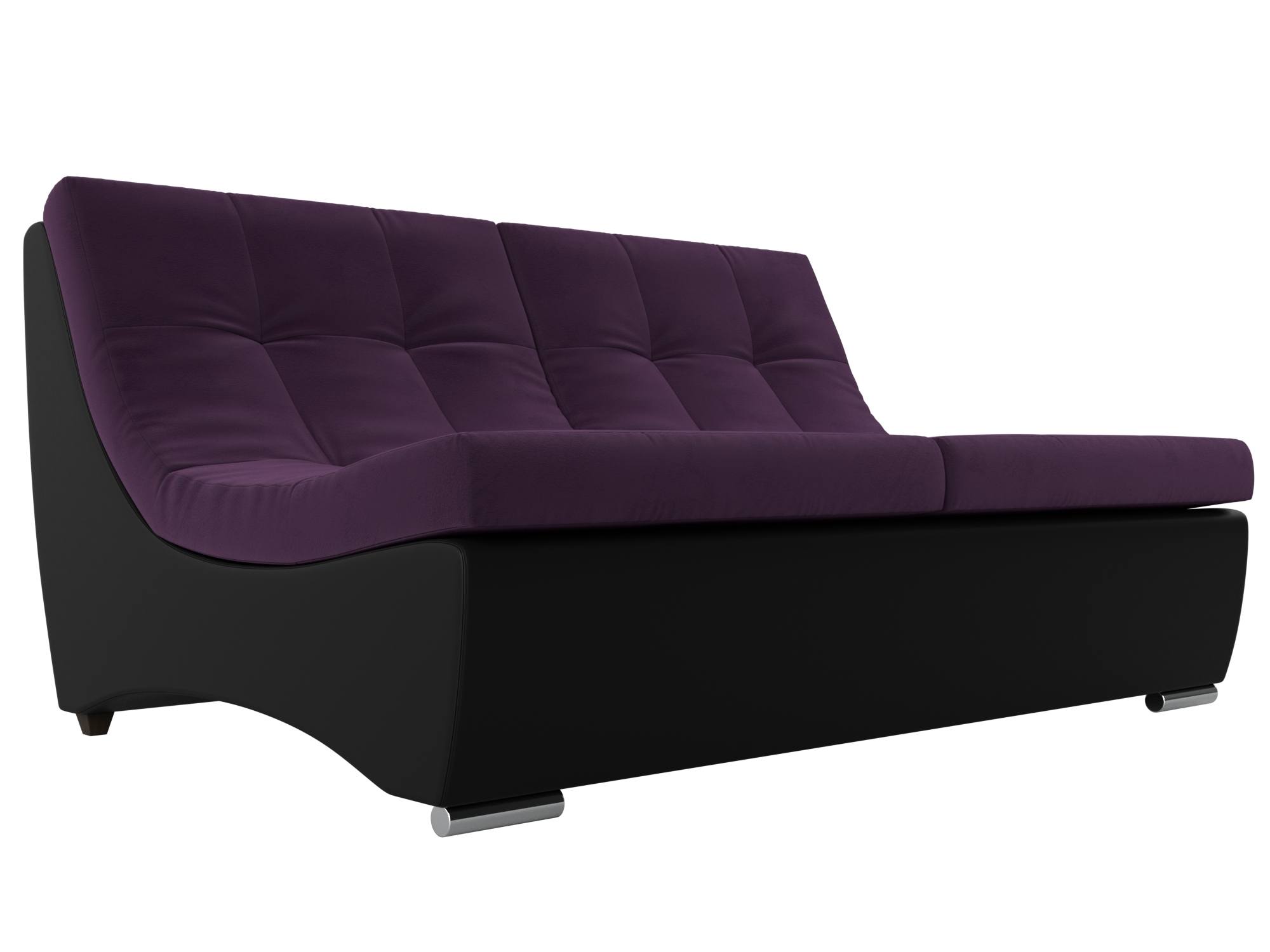 Модуль Монреаль диван велюр/экокожа фиолетовый/черный