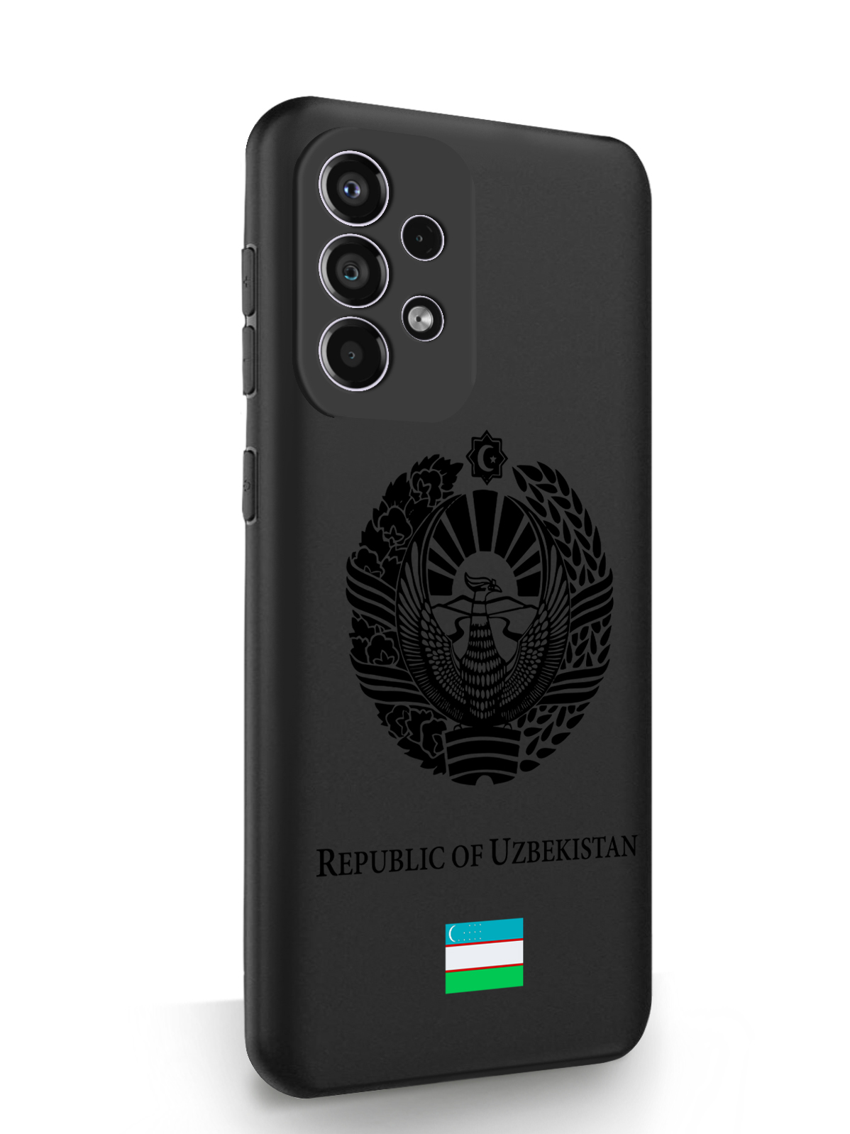 Чехол SignumCase для Samsung Galaxy A33 Черный лаковый Герб Узбекистана черный