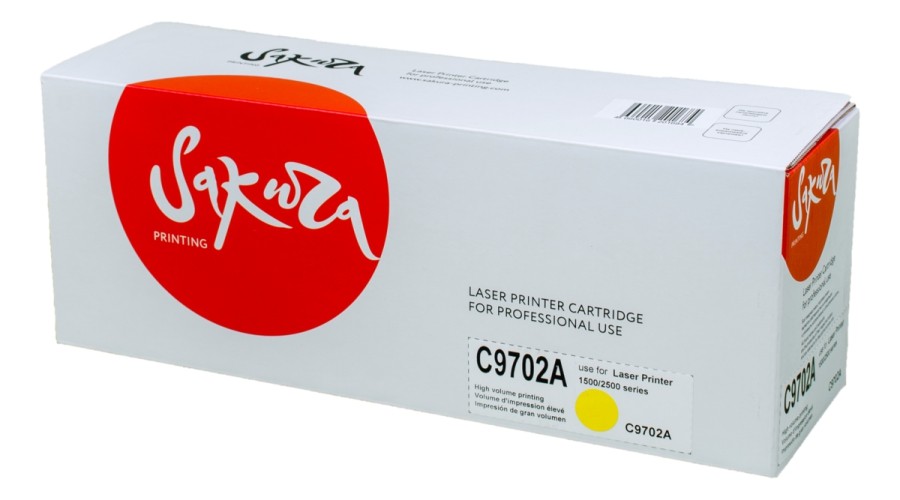Картридж для лазерного принтера SAKURA C9702A SAC9702A Yellow, совместимый