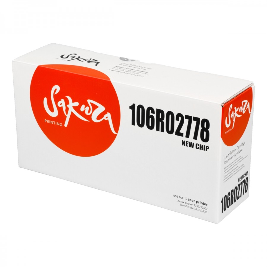 Картридж для лазерного принтера SAKURA 106R02778-N (SA106R02778-N) черный, совместимый