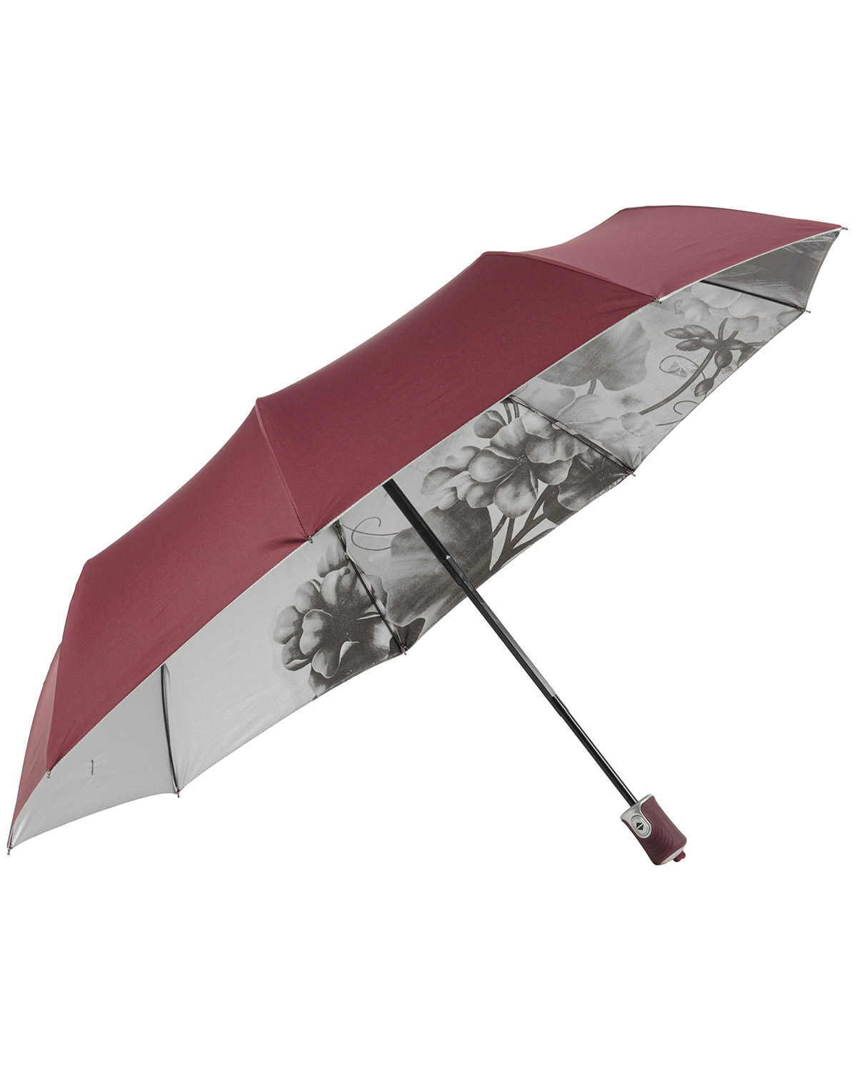 Зонт женский frei Regen 824-FCV бордовый/серебристый