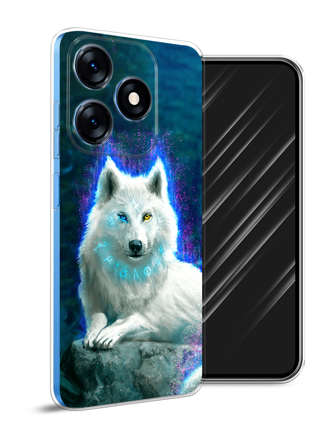 Чехол Awog на Tecno Spark 10 "Белоснежный волк"