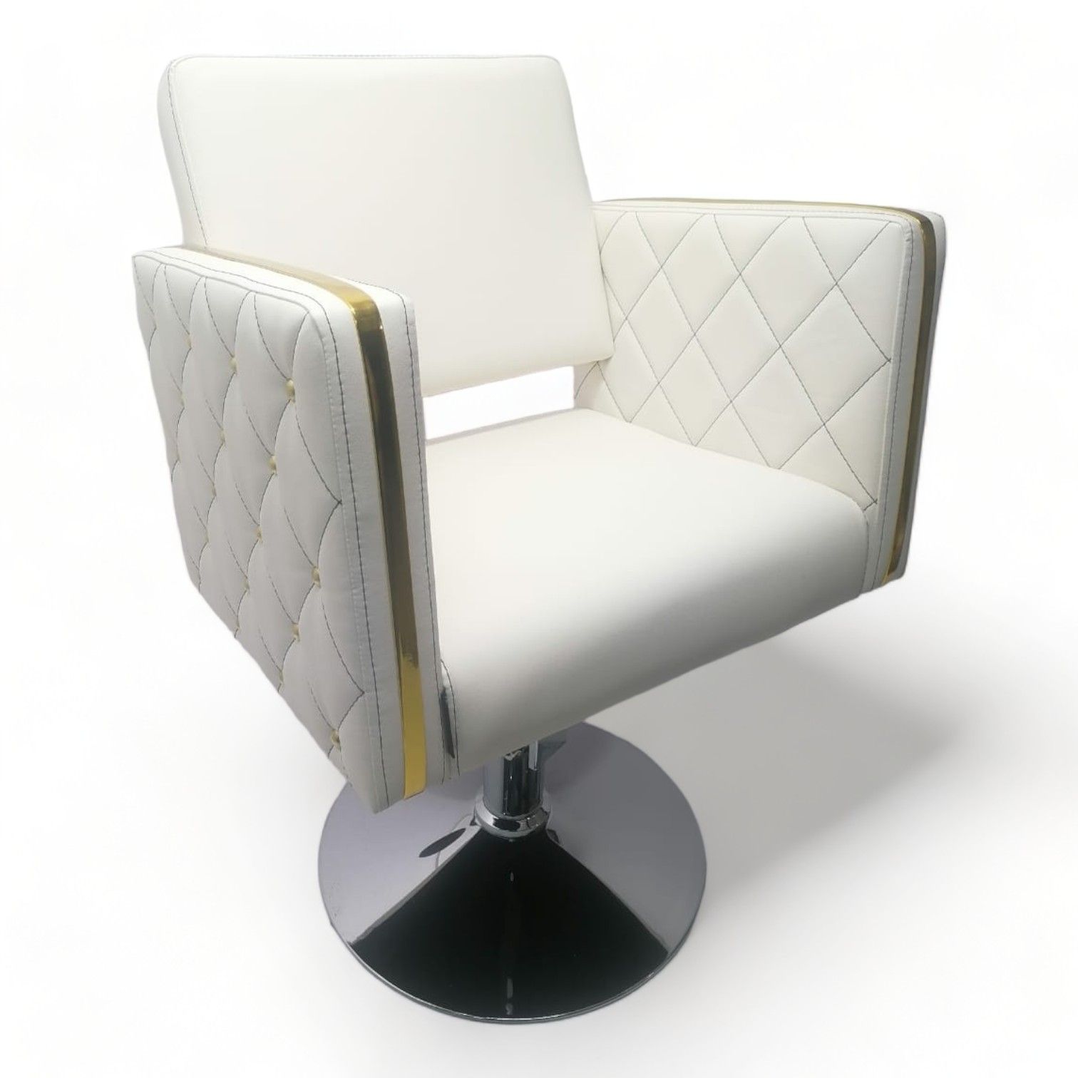 Парикмахерское кресло Мебель Бьюти "Лотос II", Белый, Гидравлика диск