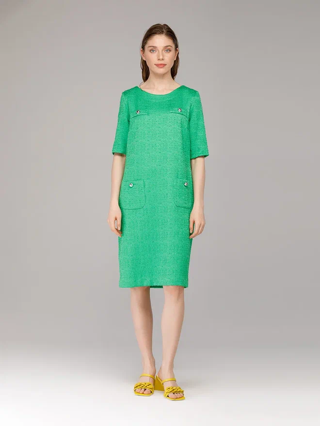 Платье женское Helmidge 11394 зеленое 44