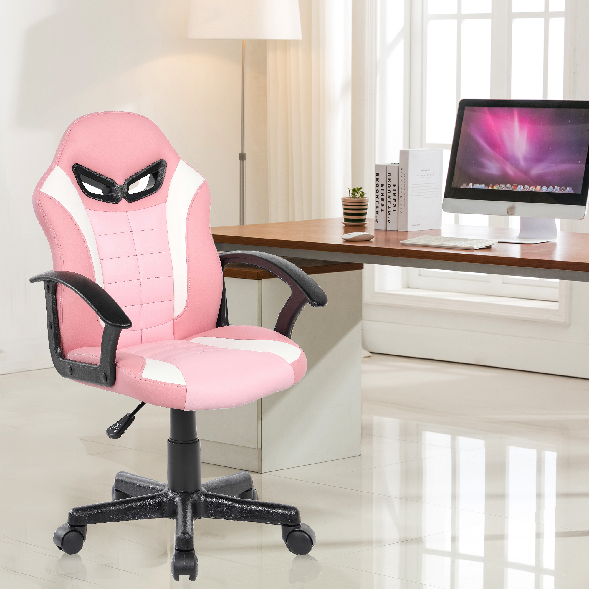 Игровое компьютерное кресло для детей и подростков CYBERTRACER 9593S розовое