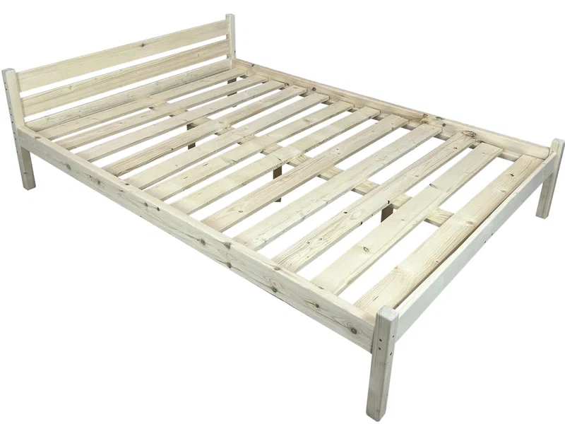 Кровать двуспальная Solarius Классика реечное основание 200х150, без шлифовки и покрытия