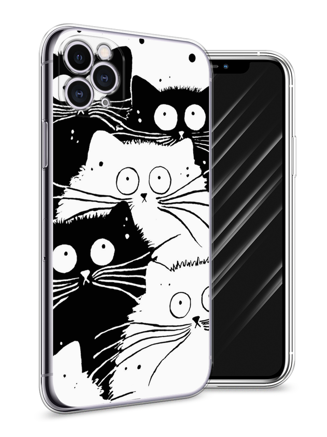 Чехол Awog на Apple iPhone 11 Pro / Айфон 11 Pro "Коты черно-белые"