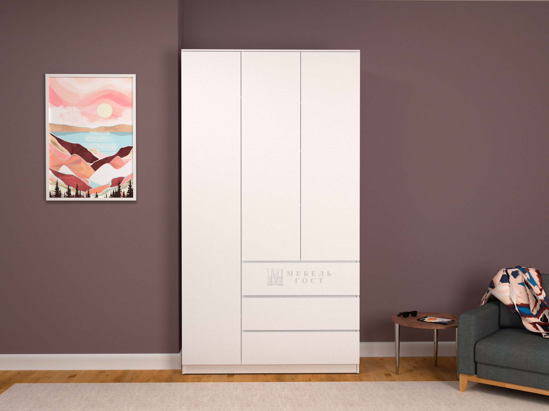 Шкаф для одежды Мебель ГОСТ 120x50x220 белый