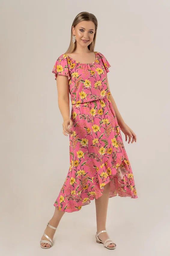 Платье женское Петербургский Швейный Дом 1468-2 розовое 52 RU