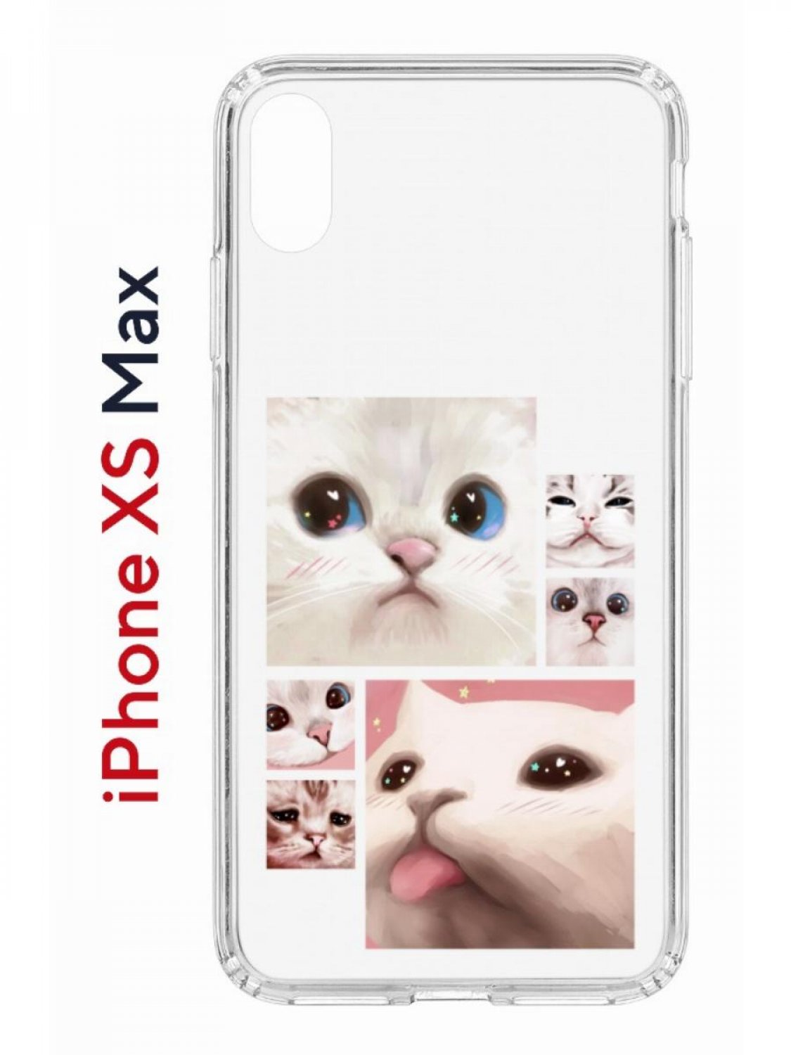 Чехол на iPhone XS Max с принтом Kruche Print Коты, бампер с защитой камеры