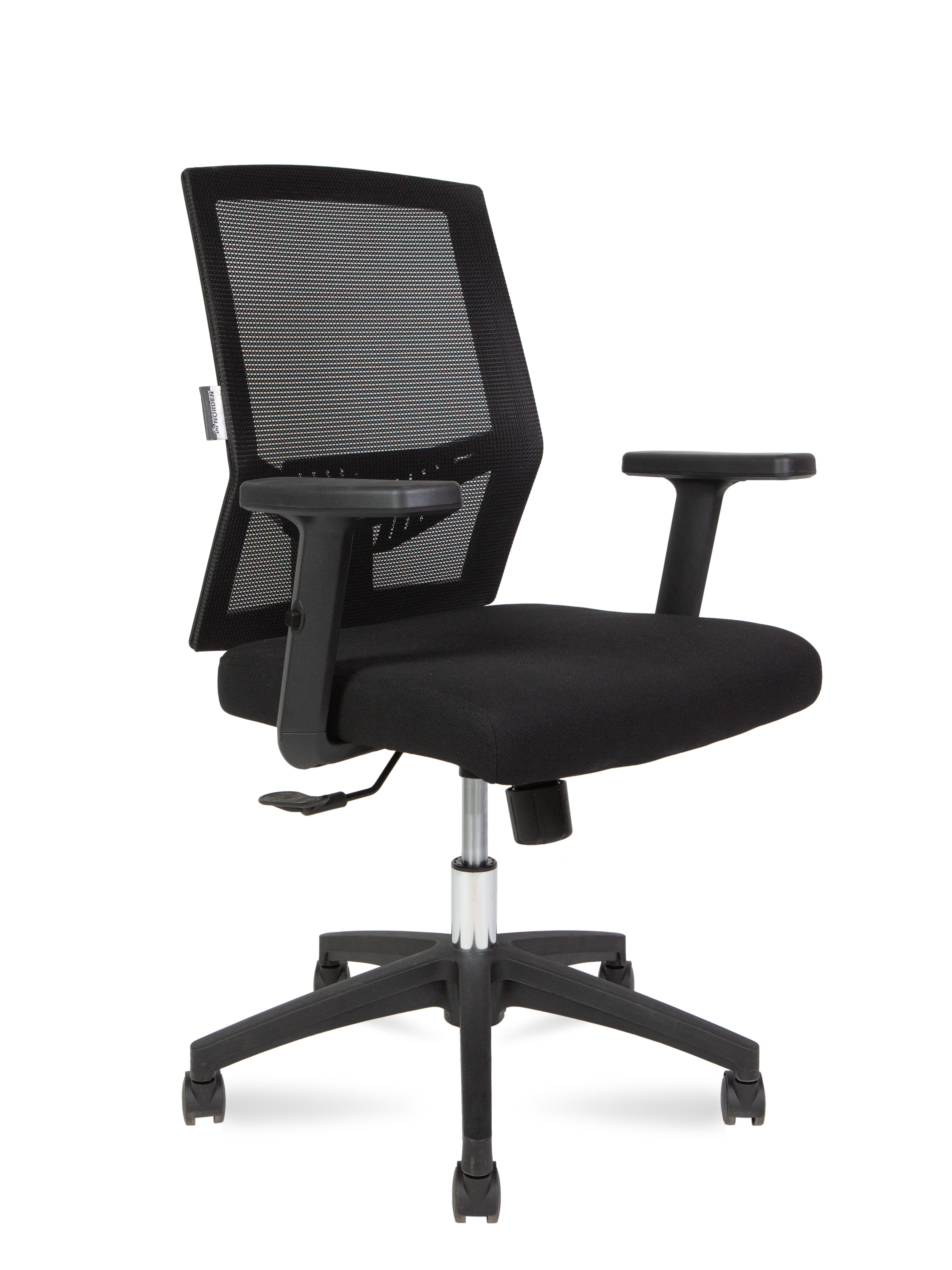Кресло офисное Norden Торонто LB черный пластик / черная сетка / черная ткань