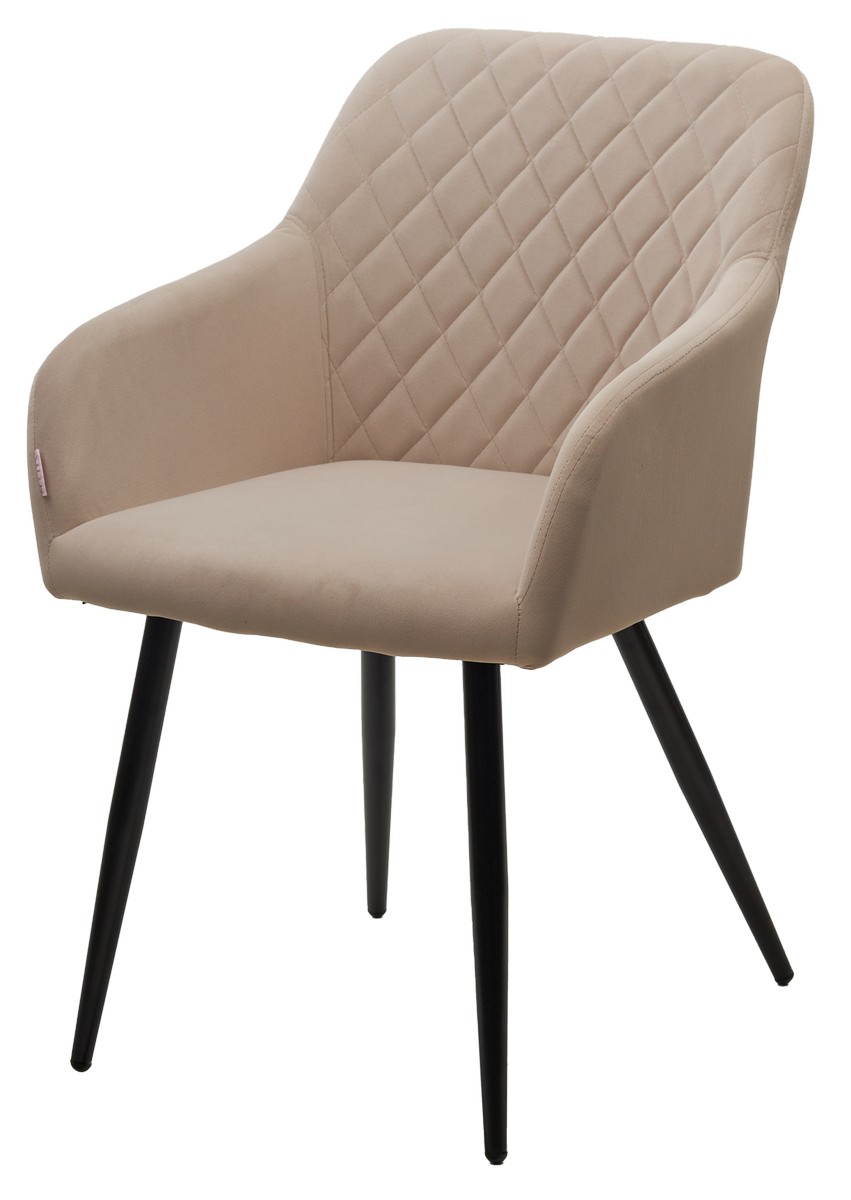 Комплект стульев М-City BRANDY, 2 шт, велюр "беспальчиковый", Капучино, черный каркас