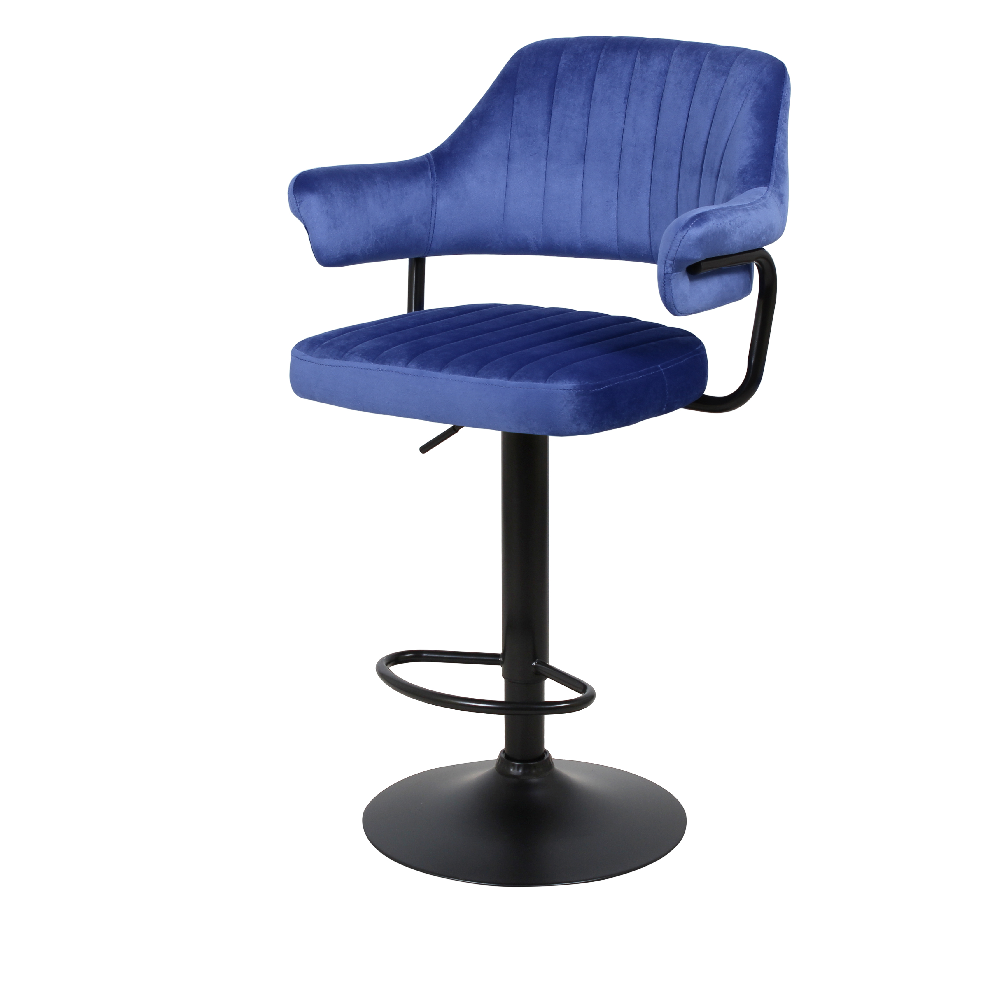 Барный стул Эколайн Кантри с высокой спинкой, синий