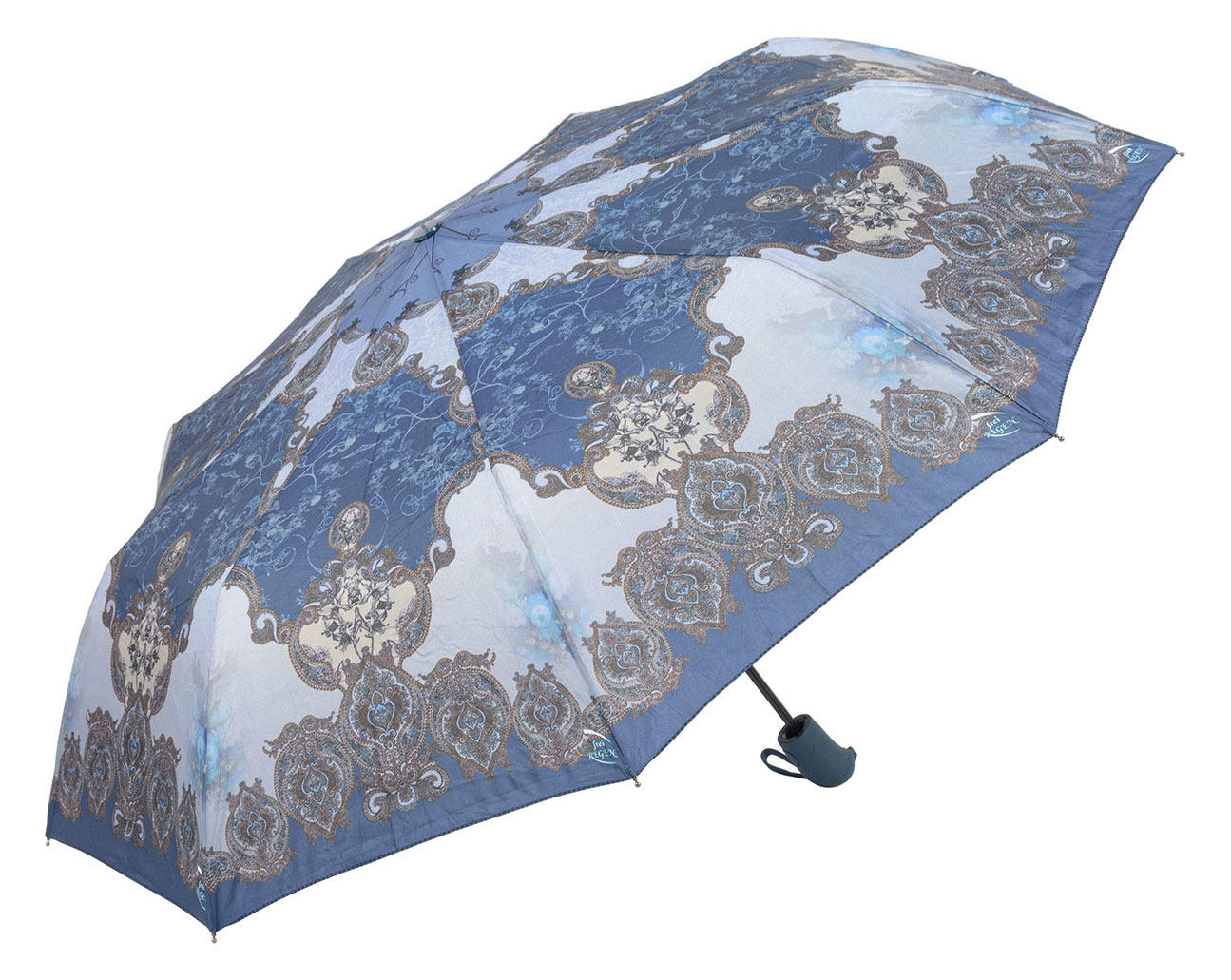 Зонт складной женский полуавтоматический Rain Lucky 714-LAP голубой