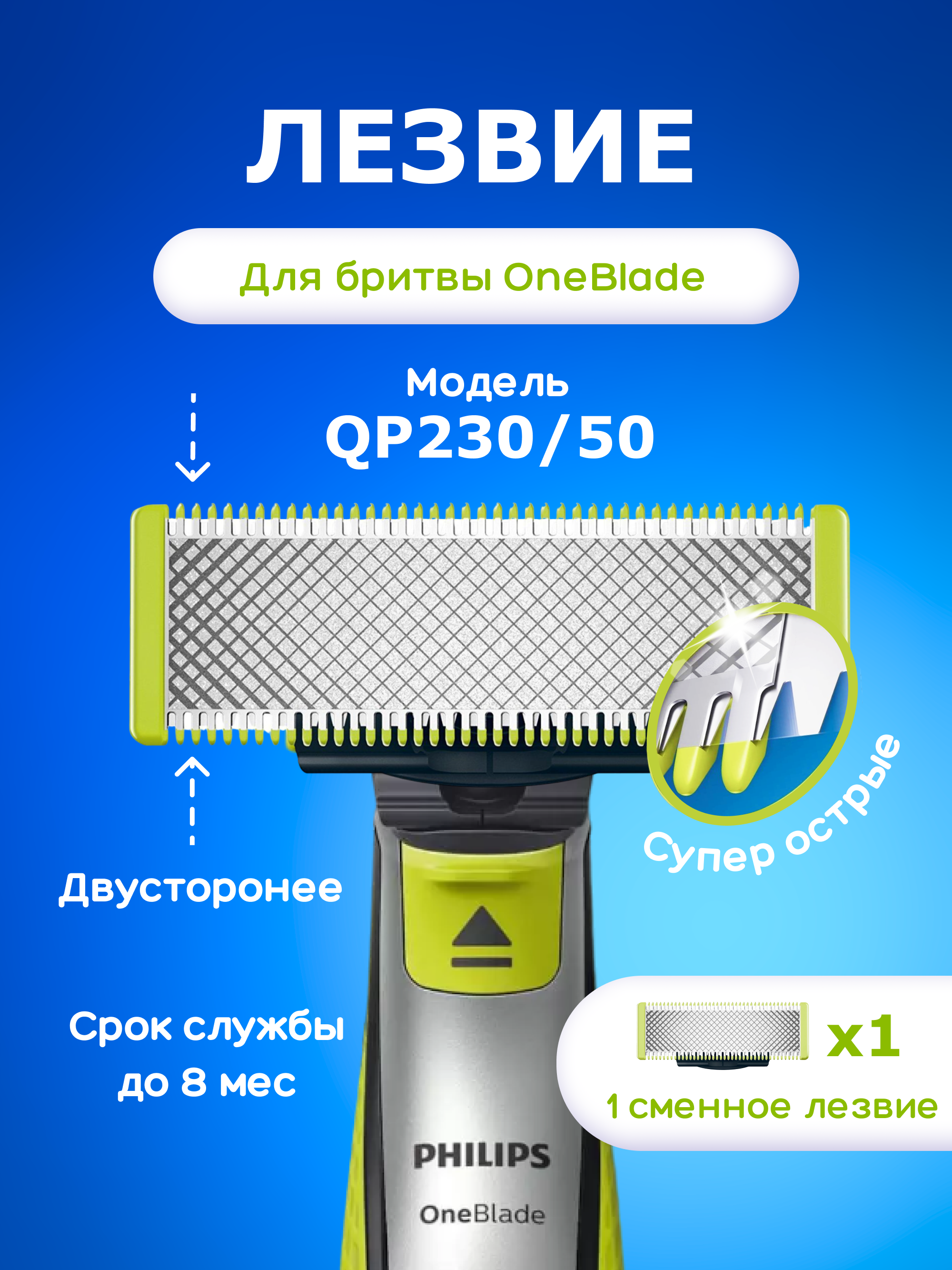 Бритвенная головка для триммера Lezhisnug OneBlade