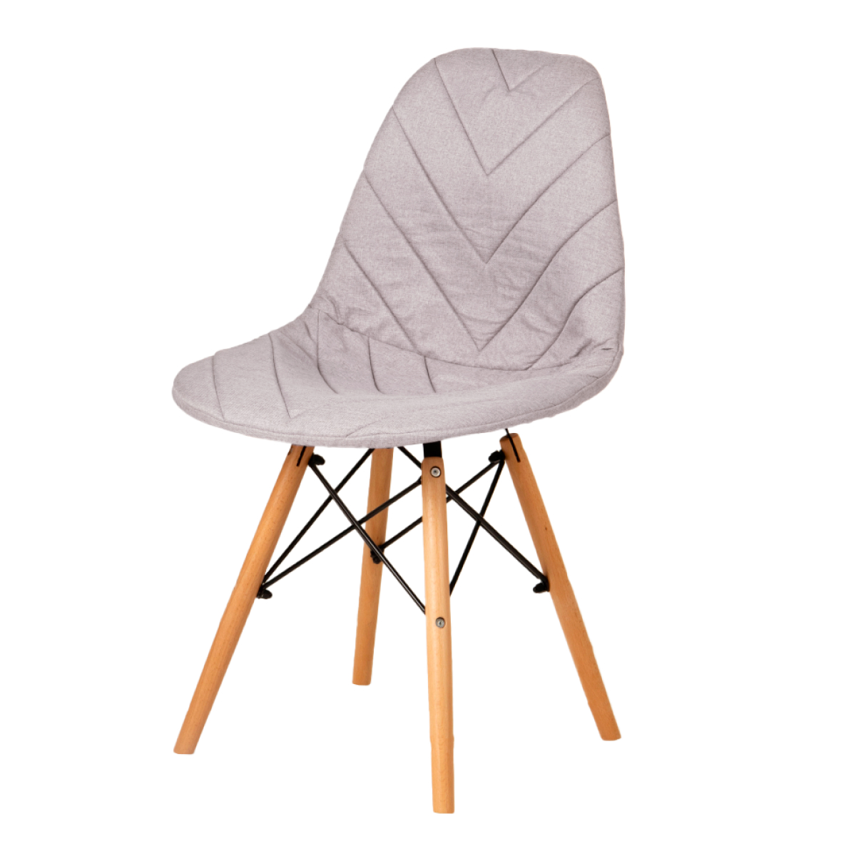 Стул обеденный LuxAlto ChairsEames 13793 белый, съемный чехол рогожка, Жемчужный, 2 шт