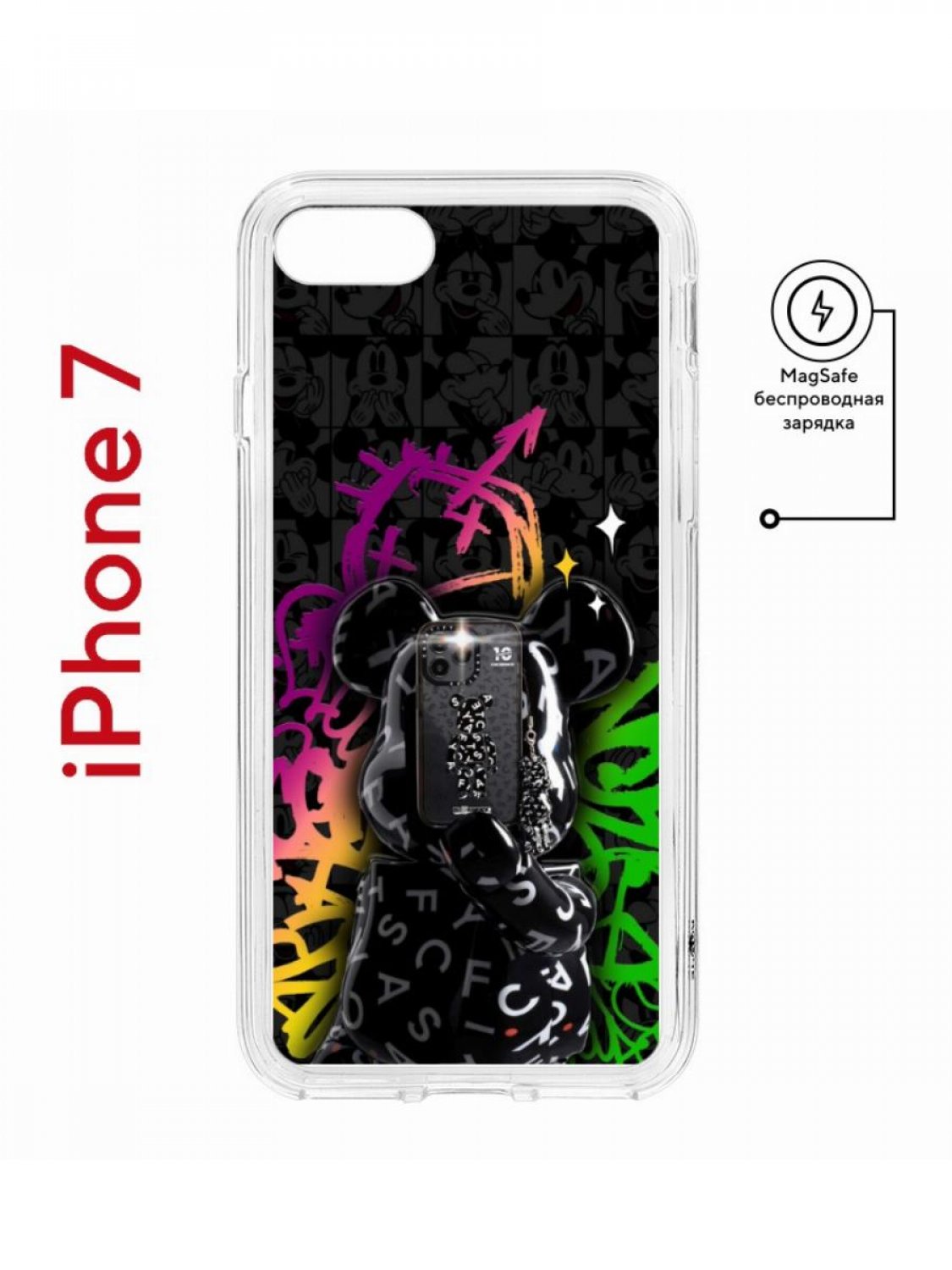 Чехол на iPhone 7, 8, SE 2020 2022 MagSafe Kruche Print Микки Маус с магнитом