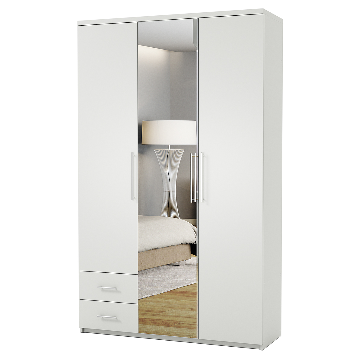 Шкаф трехдверный с зеркалом Шарм-Дизайн Комфорт МКЯ-32/1 90х60 белый