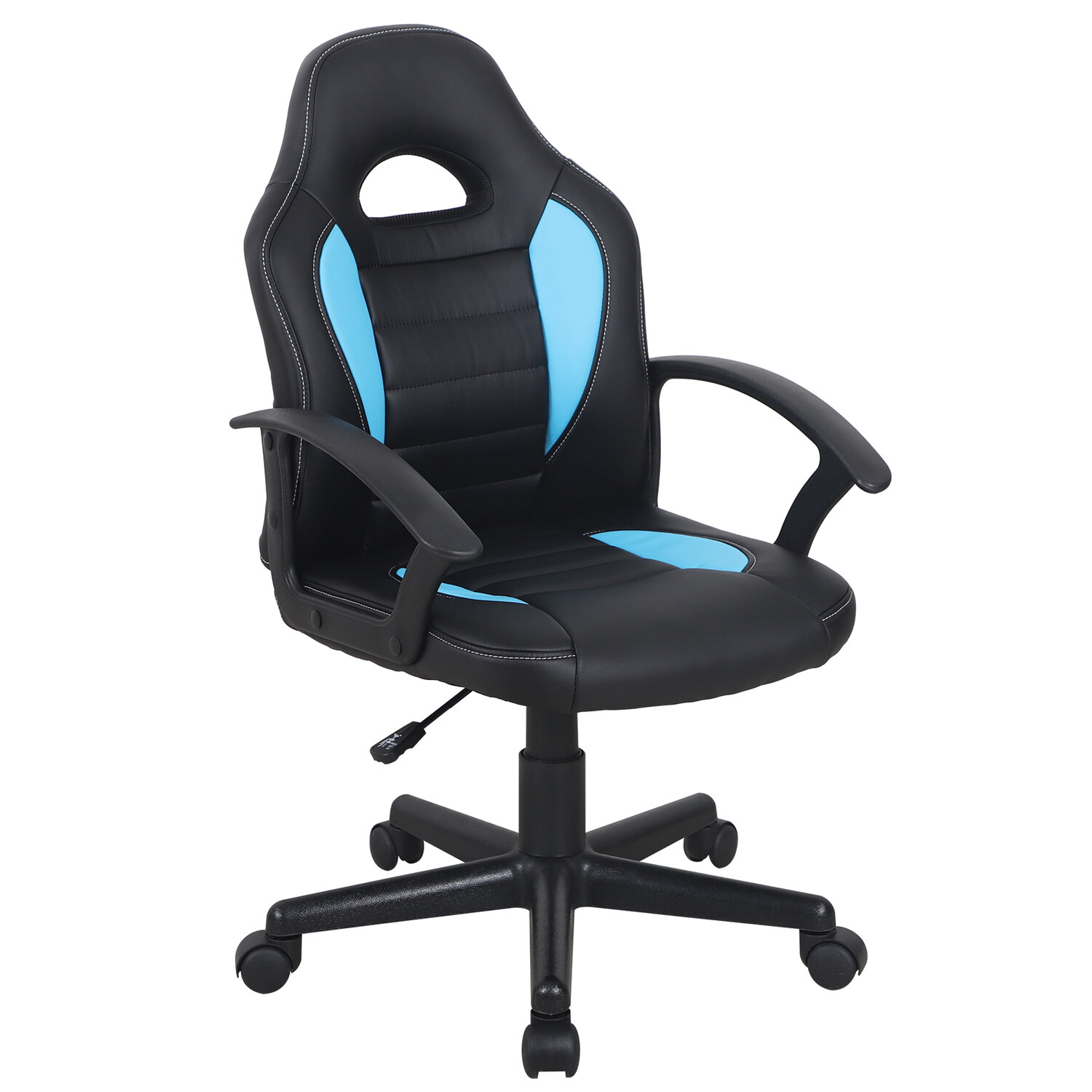 Кресло компьютерное BRABIX Spark GM-201, черный/голубой, 532505