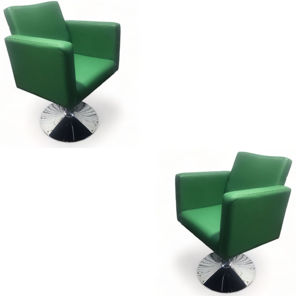 Парикмахерское кресло Кубик, Зеленый, 2 кресла