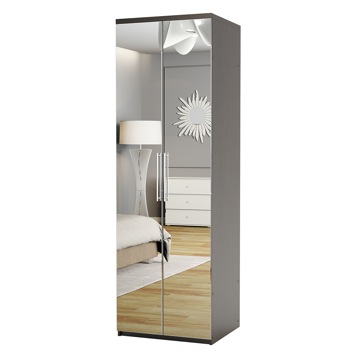 Шкаф комбинированный Шарм-Дизайн Комфорт МК-22 90х45 с зеркалами венге