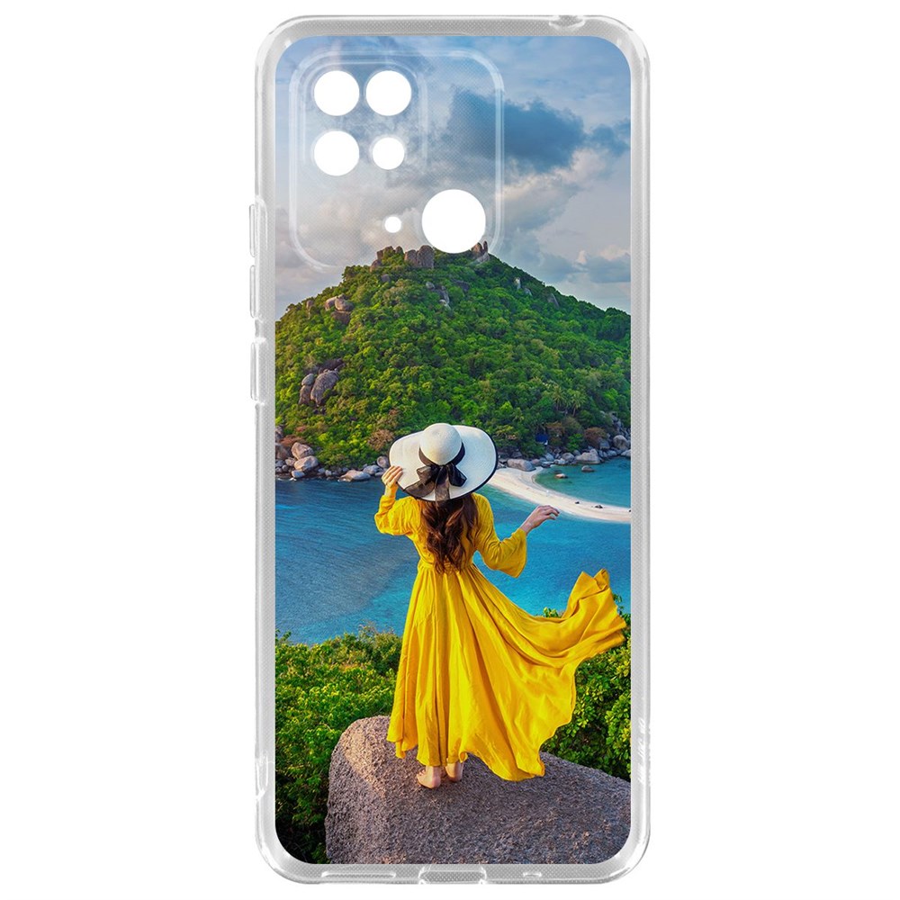Чехол-накладка Krutoff Clear Case Платье летнее женское для Xiaomi Redmi 10C