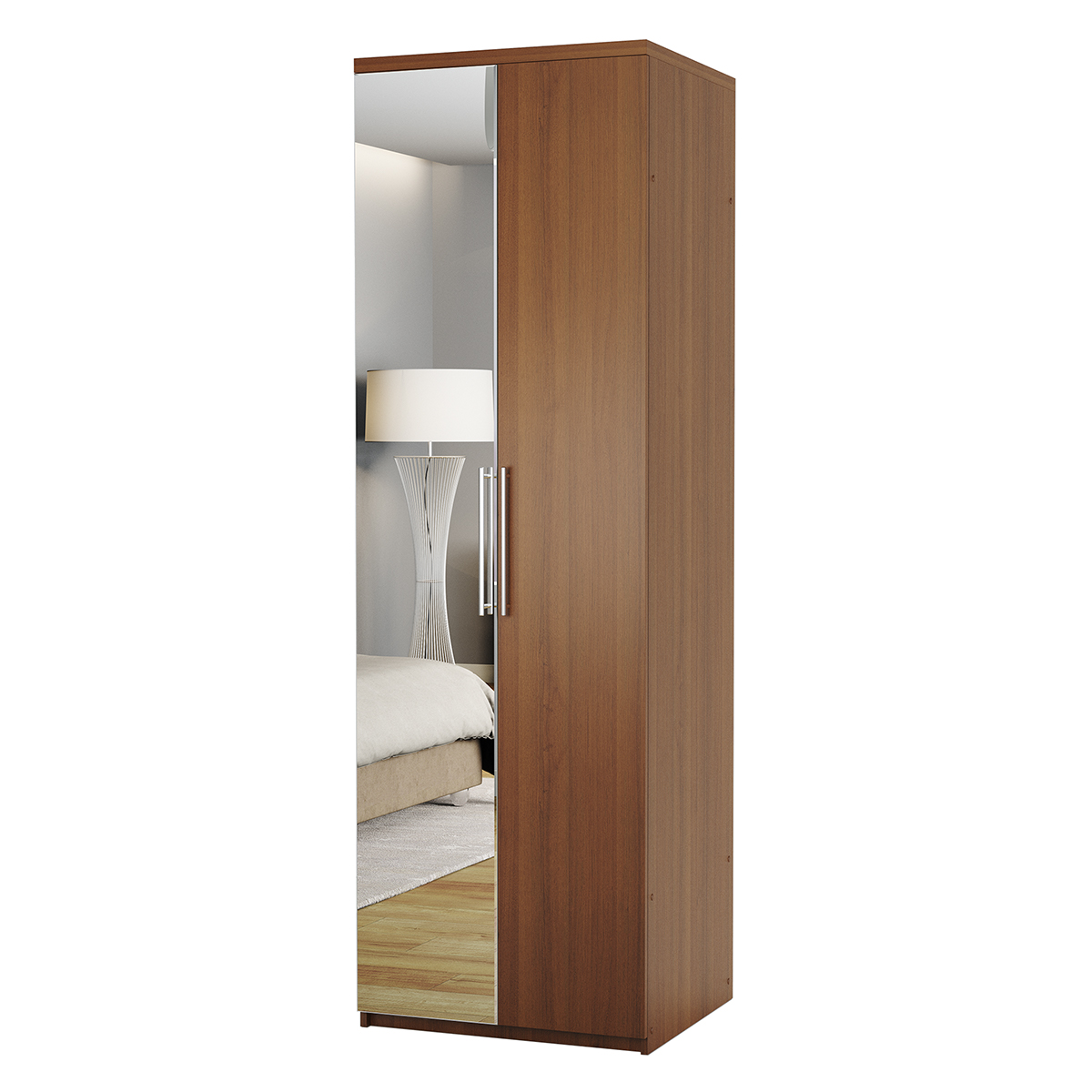 Шкаф для одежды Шарм-Дизайн Комфорт МШ-21 90х45 с зеркалом орех