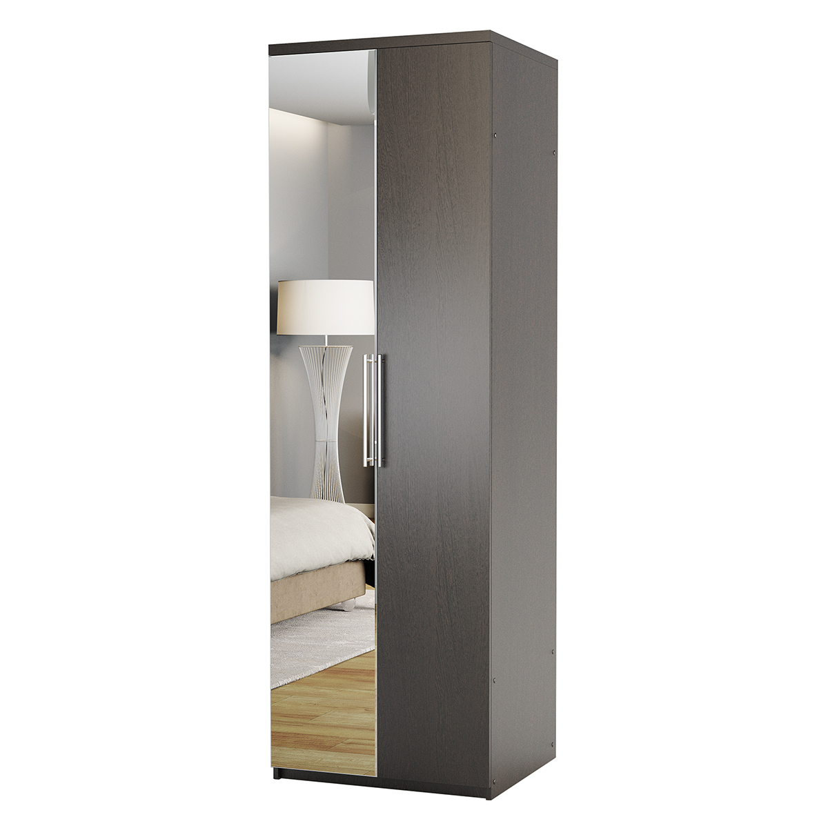 Шкаф для одежды Шарм-Дизайн Комфорт МШ-21 70х60 с зеркалом венге