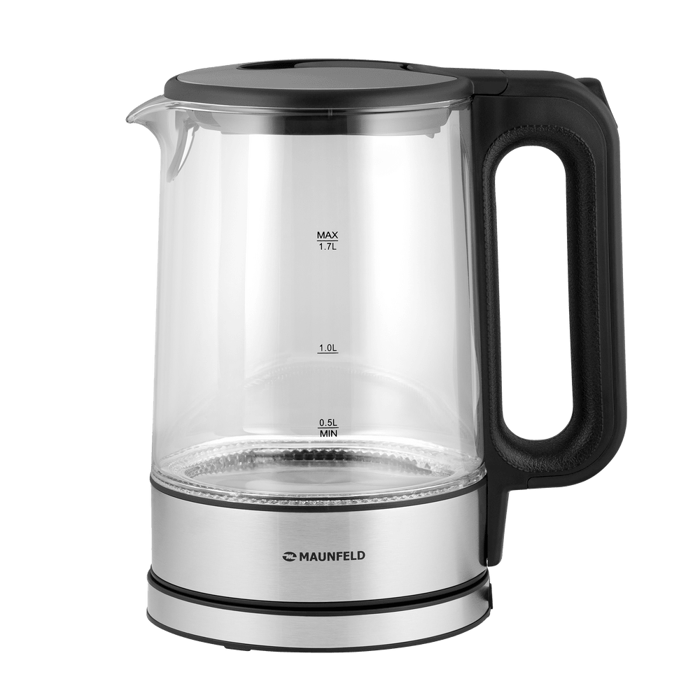 Чайник электрический MAUNFELD MGK-612BK 1.7 л Transparent, Black, Silver