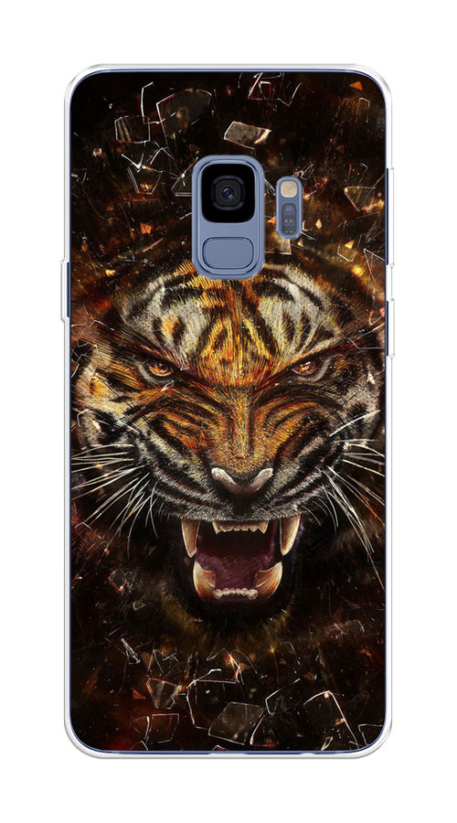 Чехол на Samsung Galaxy S9 "Тигр осколки"