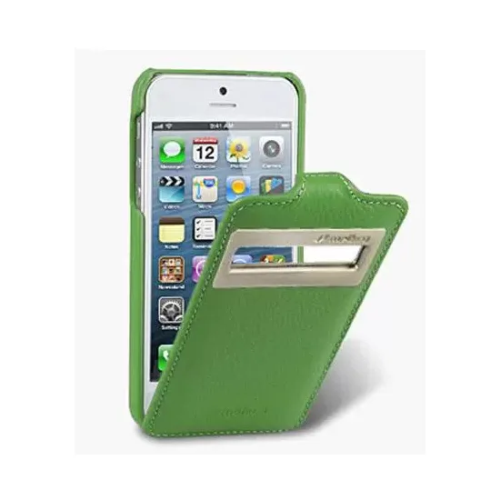Кожаный чехол с окошком Melkco Jacka ID Type для Apple iPhone 5/5S/SE зеленый