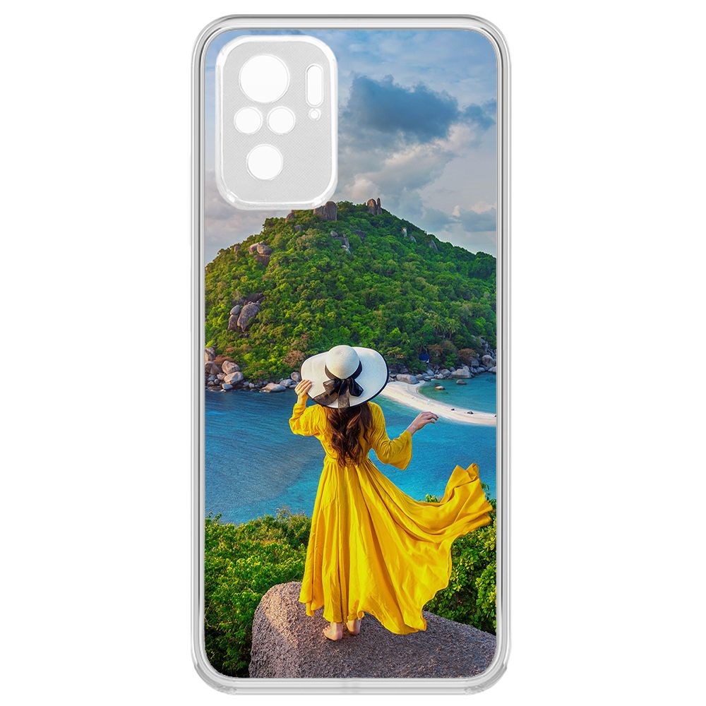 Чехол-накладка Krutoff Clear Case Платье летнее женское для Xiaomi Redmi Note 10/ Note 10S