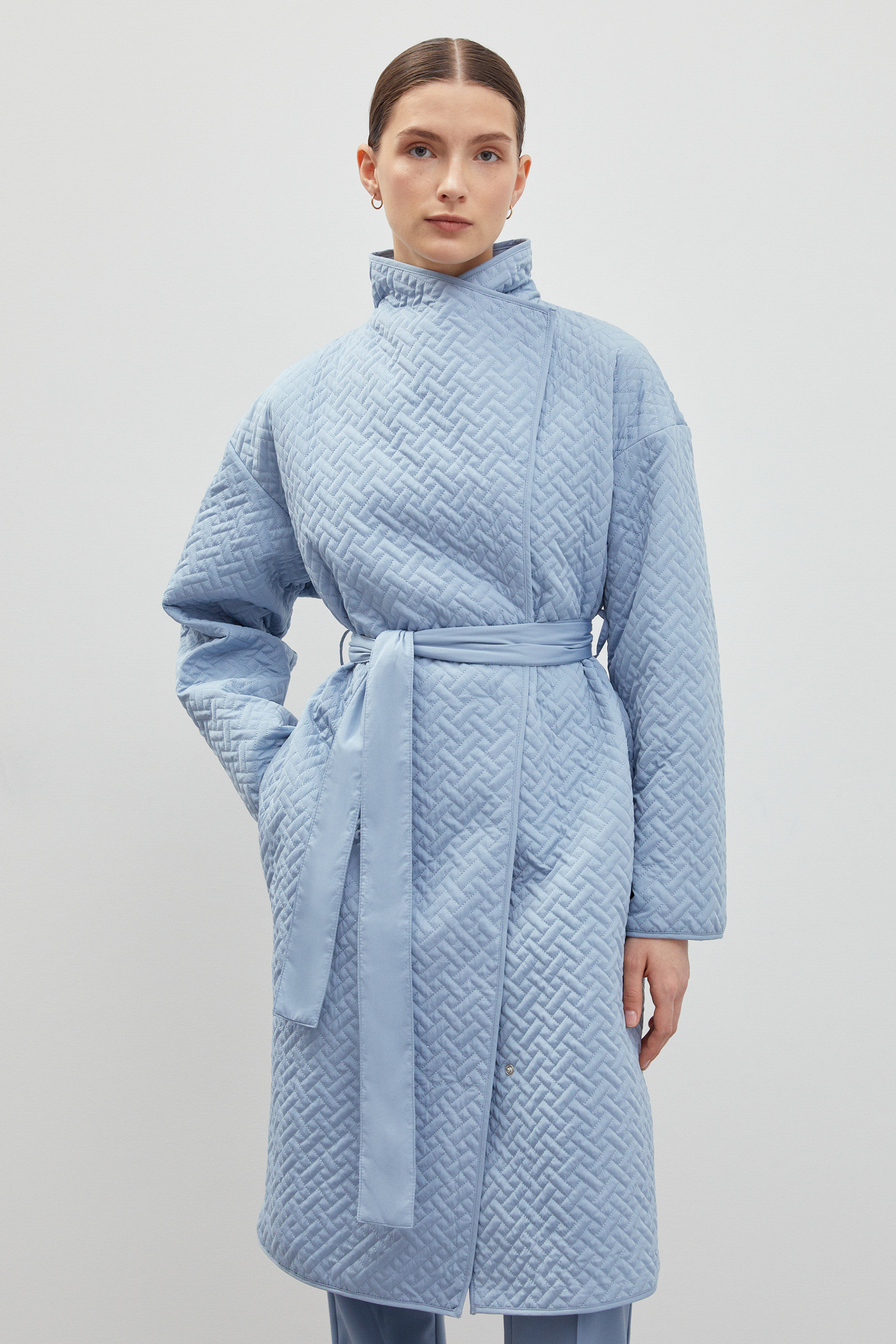 Пальто женское Finn Flare FBD11055 голубое XL
