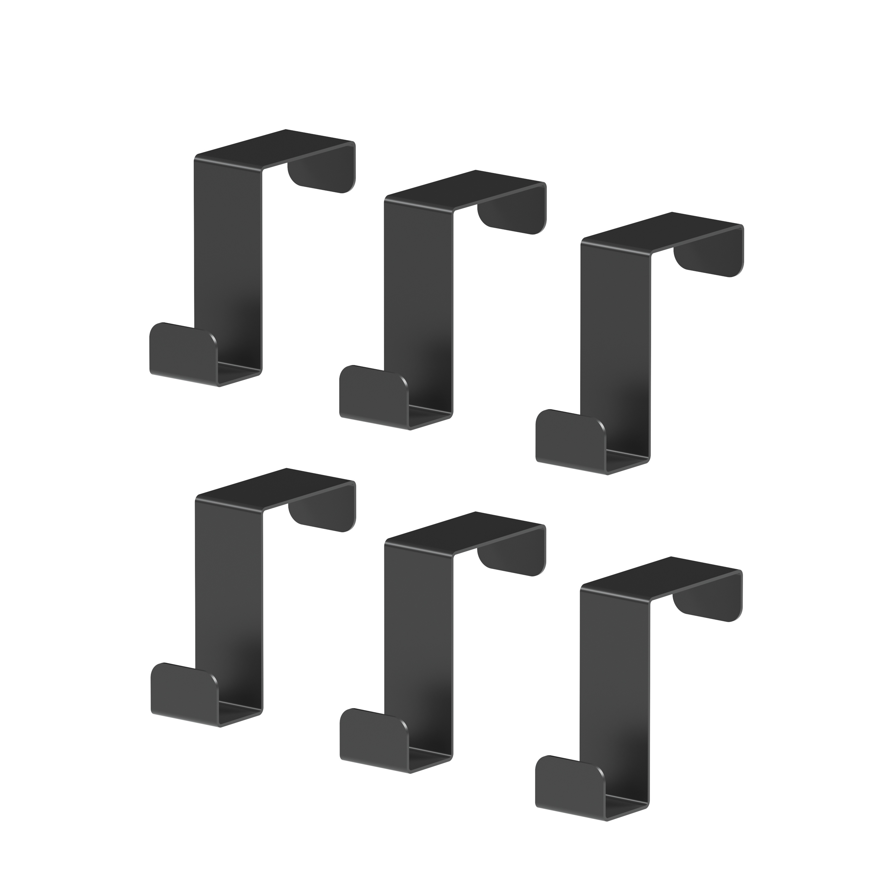 Набор двусторонних универсальных крючков TEMPACHE из нерж. стали 6 шт., 2,5x6x6см, черные