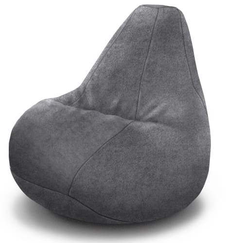 Кресло мешок груша XL-Компакт Велюр темно-серый, Happy-puff