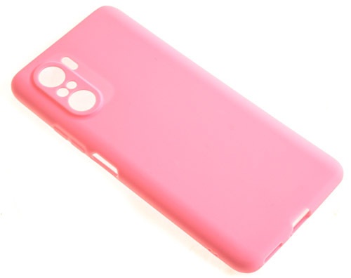 Силиконовый чехол TPU Case матовый для Xiaomi Poco F3 розовый