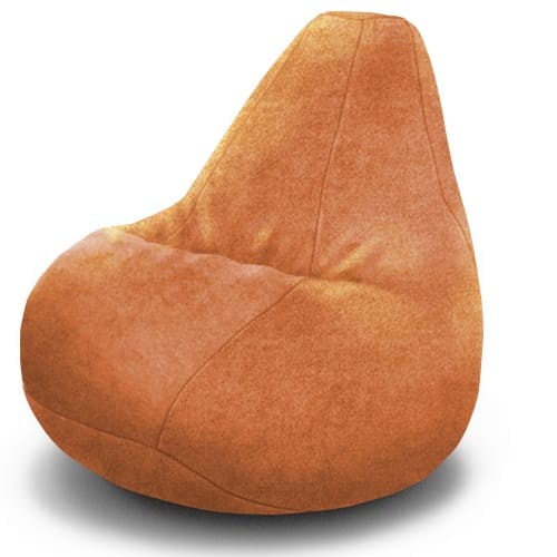 Кресло мешок груша XL-Компакт Велюр оранжевый, Happy-puff