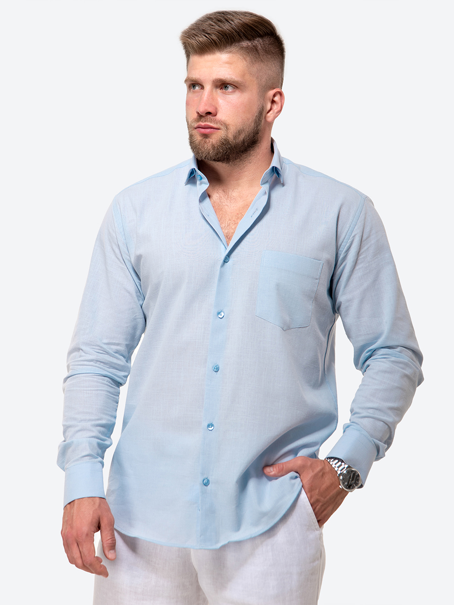Рубашка мужская HappyFox HFCL1006 голубая 56 RU