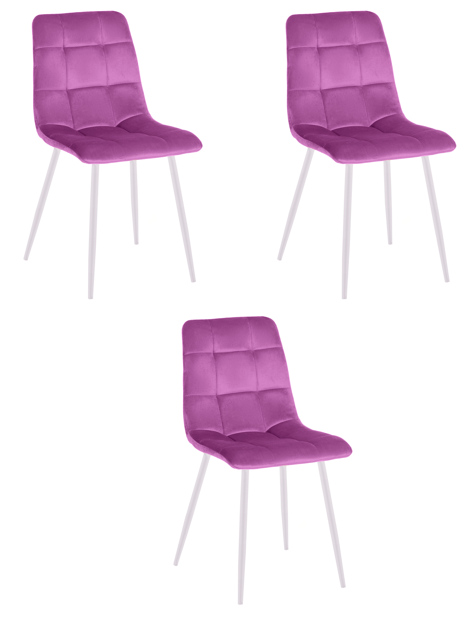 Стулья для кухни Asr-mebel Chilli фиолетовый, белые ножки, 3шт