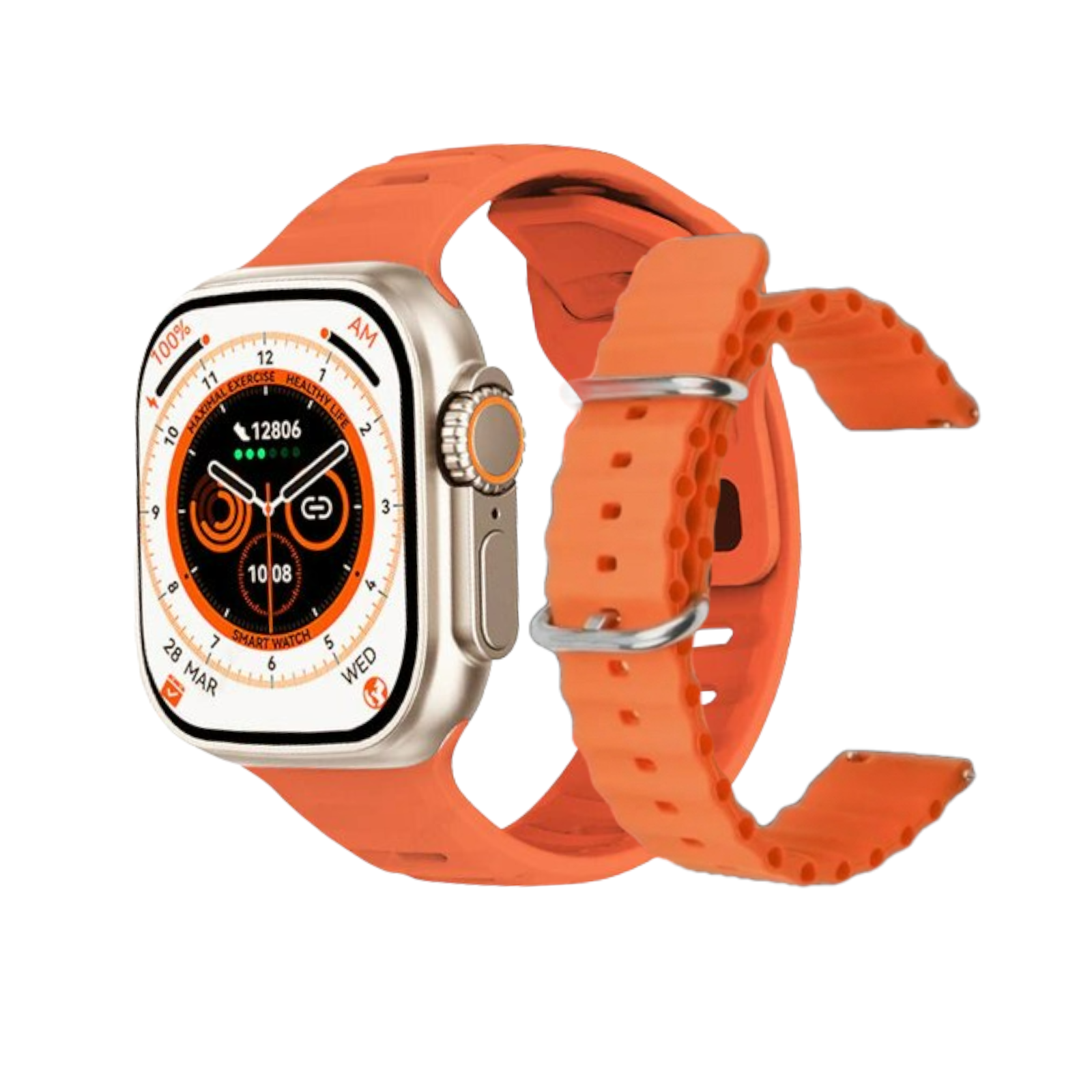 Смарт-часы DT N0.1 черный/оранжевый (дт ультра 8)